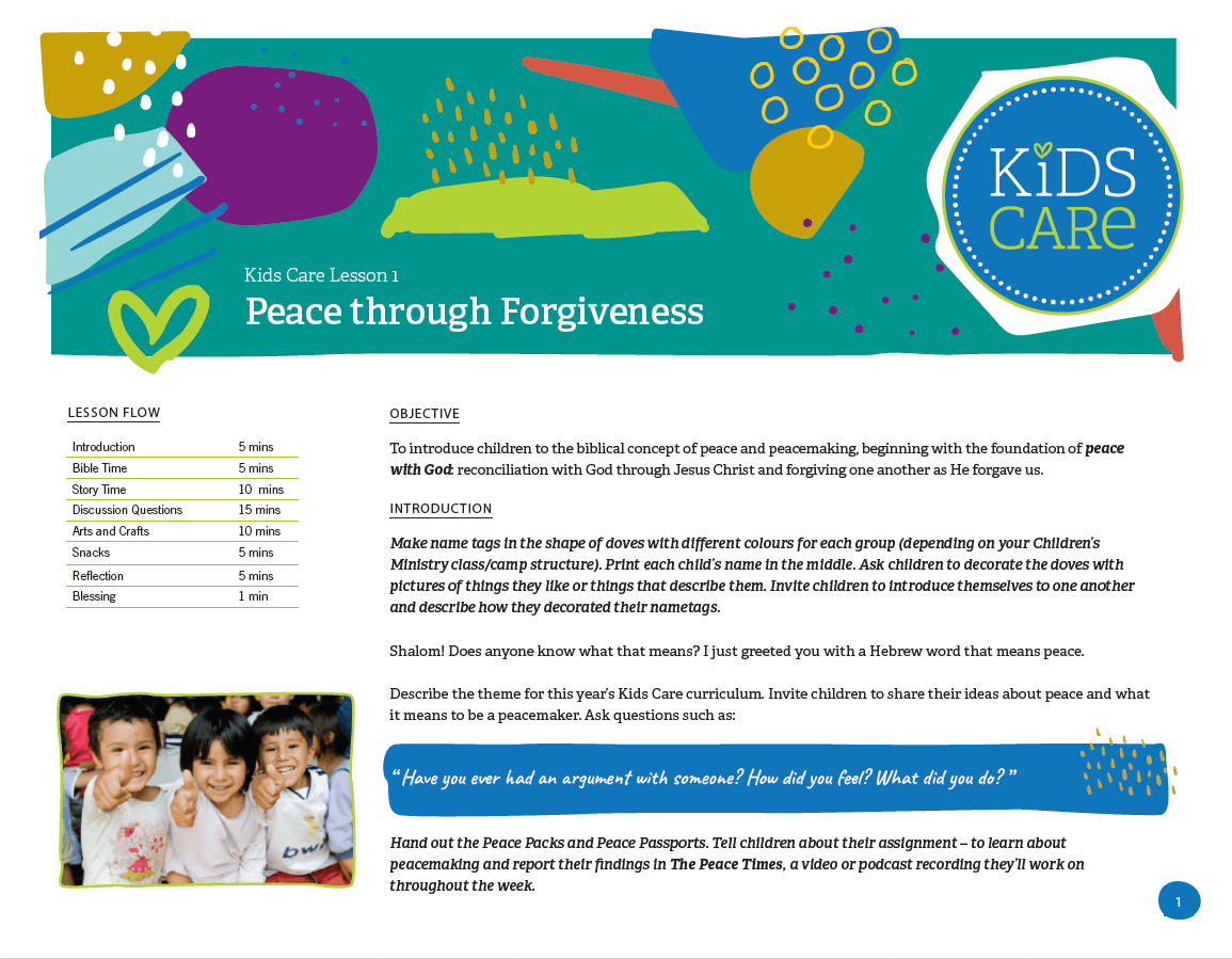 Peacemakers: Lesson 1 - CBM - Canadian Baptist Ministries